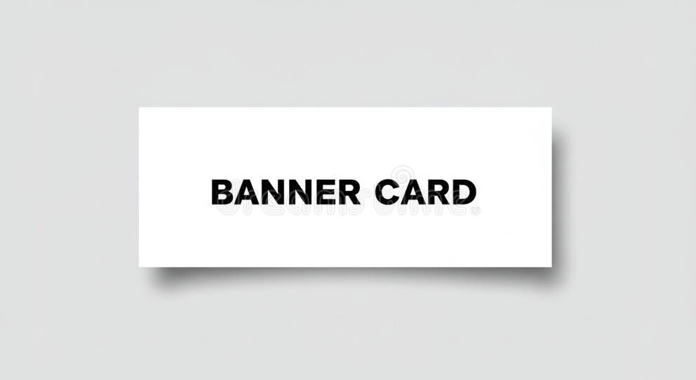 White Rectangular Card with the Words "BANNER CARD" in Bold Black Font ...