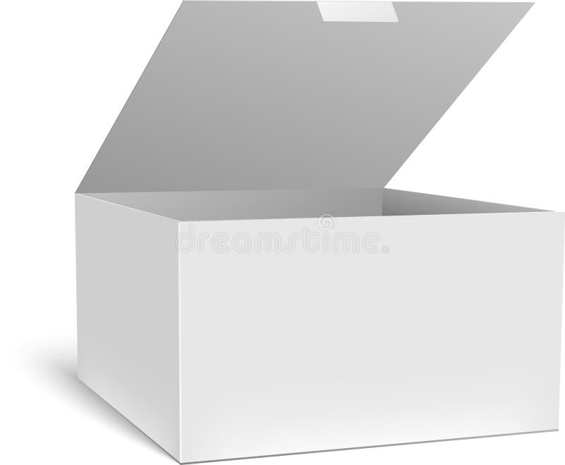 White Rectangular Cardboard Box Slightly Opened, Revealing Its Empty ...