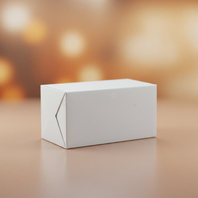 White Rectangular Cardboard Box on a Smooth Surface, Featuring Neatly ...