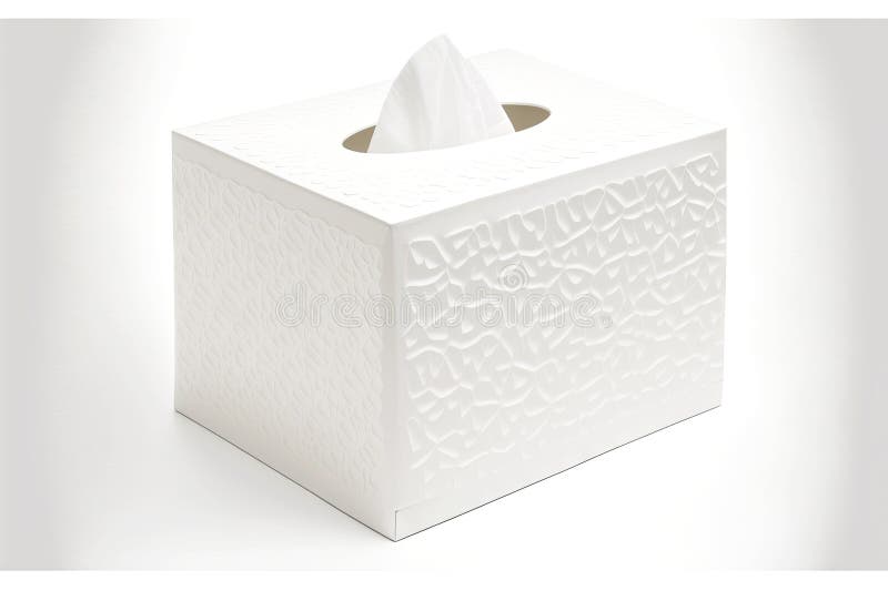 White Rectangular Cardboard Tissue Box with Lid Stock Illustration ...