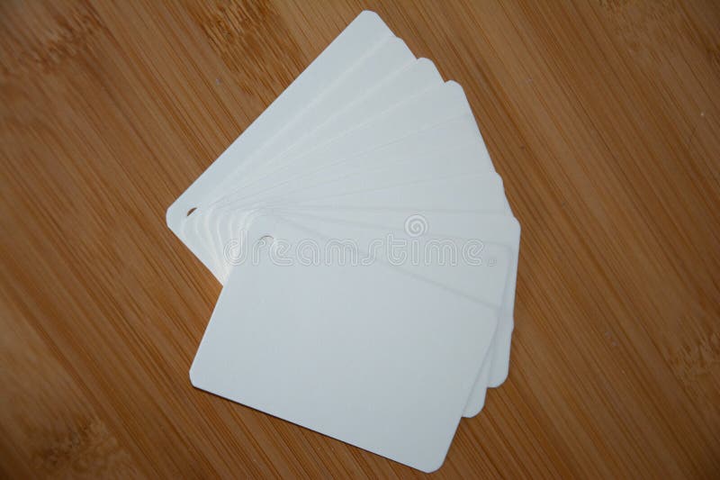 White Rectangular Cards Arranged Neatly for Display Stock Image - Image ...