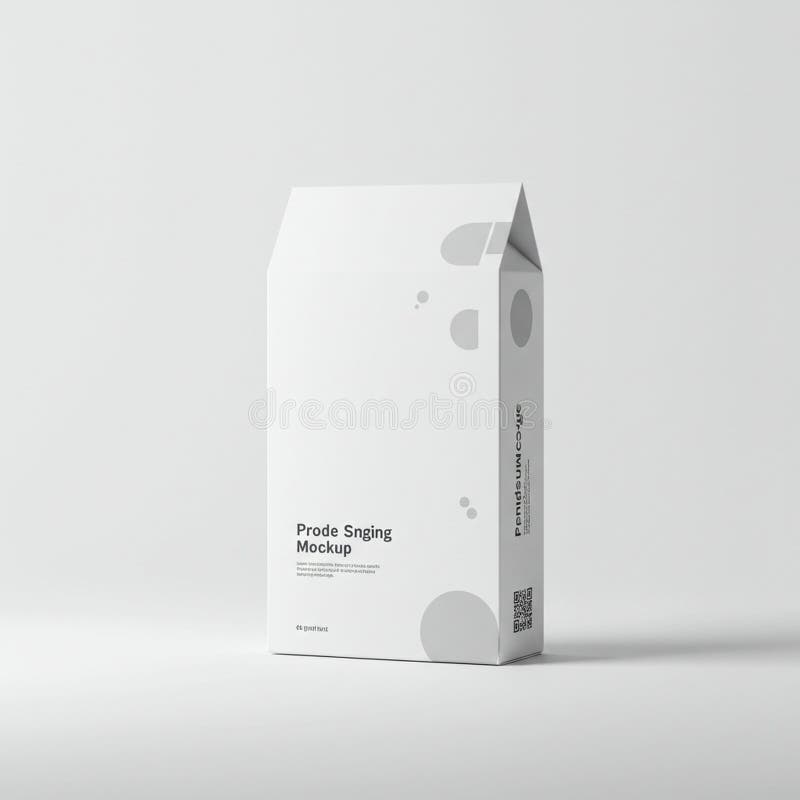 White, Rectangular Carton Packaging Mockup Featuring Simple, Minimalist ...