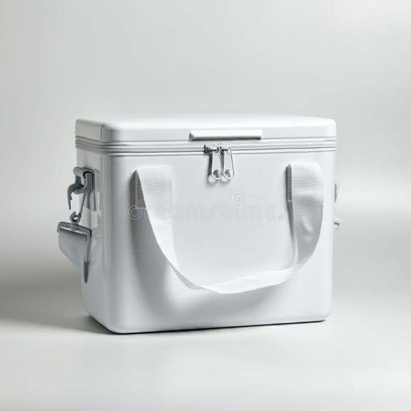 White Rectangular Cooler with a Smooth Plastic Exterior. it Features a ...