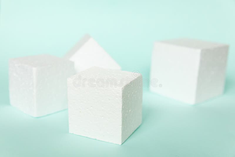 White Rectangular Cube Shapes on Blue Background. Minimal Boxes ...