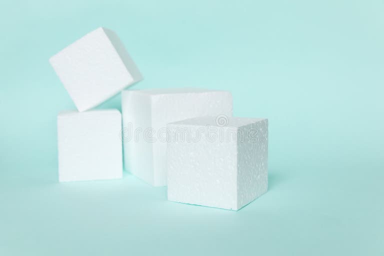 White Rectangular Cube Shapes on Blue Background. Minimal Boxes ...