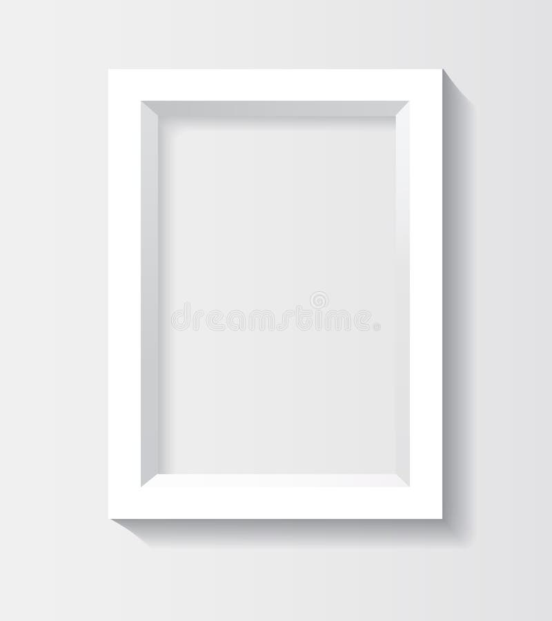 Wooden Rectangular 3d Photo Frame With Shadow. Vector Illustration ...