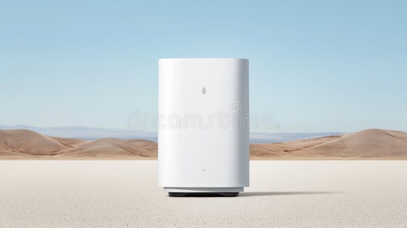 A White Rectangular Device with a Small Square Button on Top, Standing ...