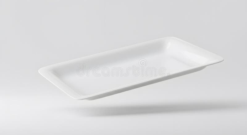 Elegant White Rectangular Porcelain Serving Platter Stock Illustrations ...