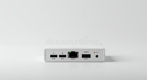 A White, Rectangular Electronic Device with Multiple Input and Output ...