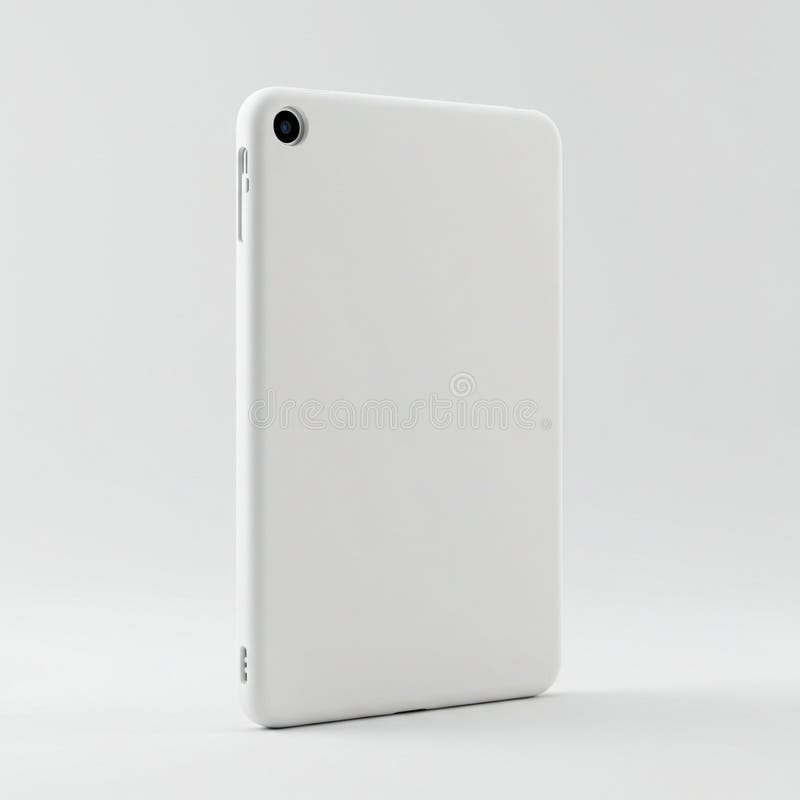 A White Rectangular Electronic Tablet with Rounded Edges, Depicted from ...