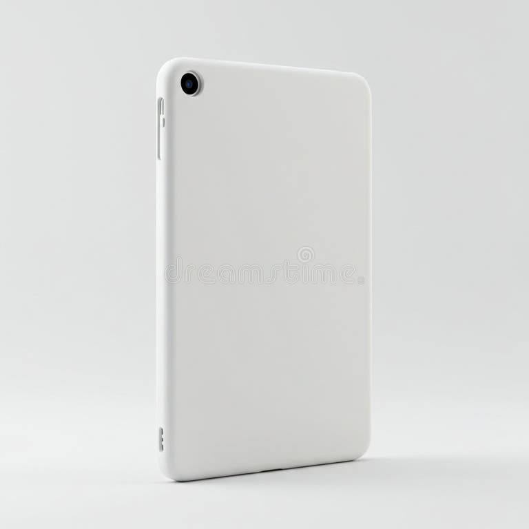 A White Rectangular Electronic Tablet with Rounded Edges, Depicted from ...