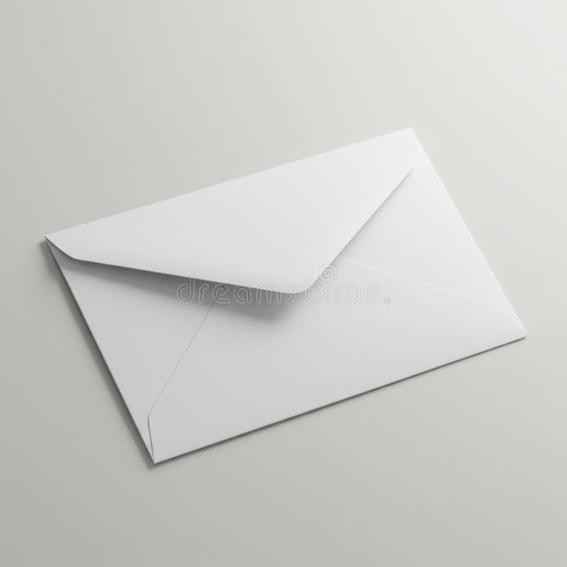 White, Rectangular Envelope Made of Paper, Resting on a Flat Surface ...