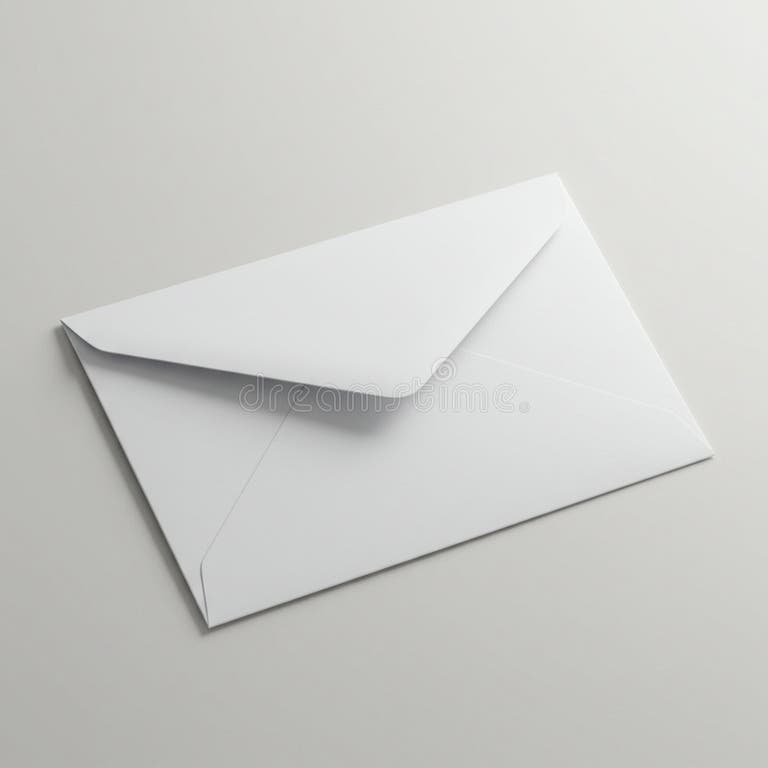 White, Rectangular Envelope Made of Paper, Resting on a Flat Surface ...
