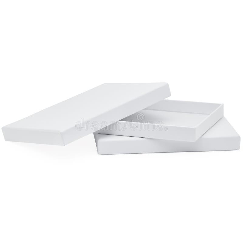 White Rectangular Flat Chocolate Jewelry and Gift Box on Cool Angle ...