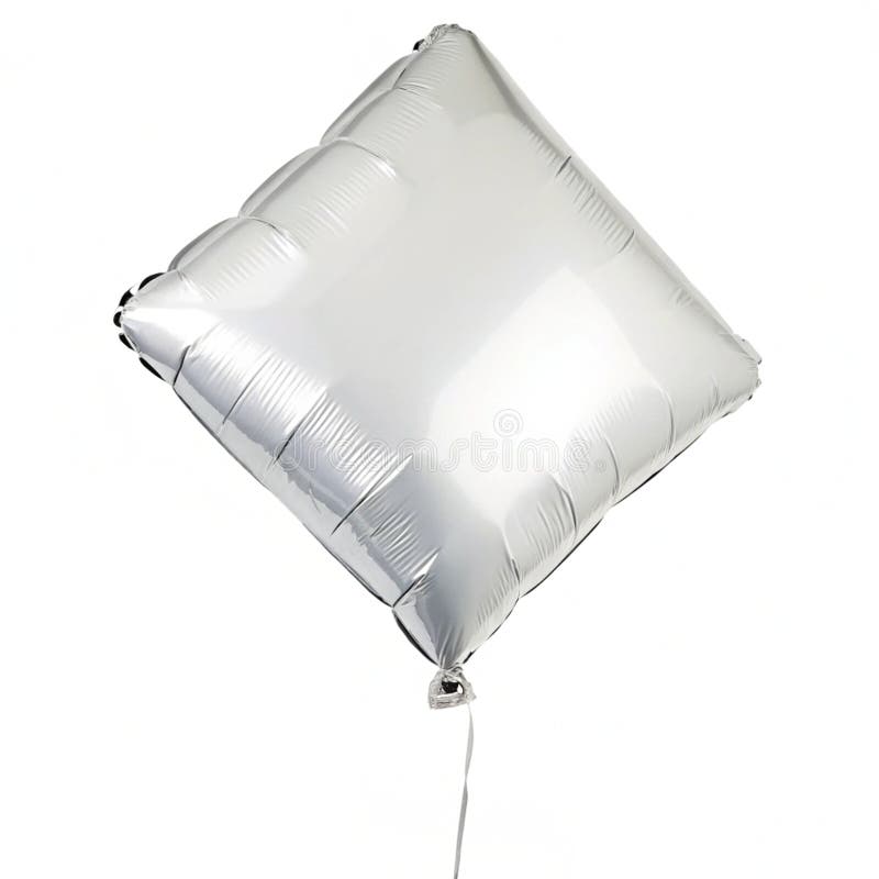 White Rectangular Foil Balloon Isolated on White Background Stock ...