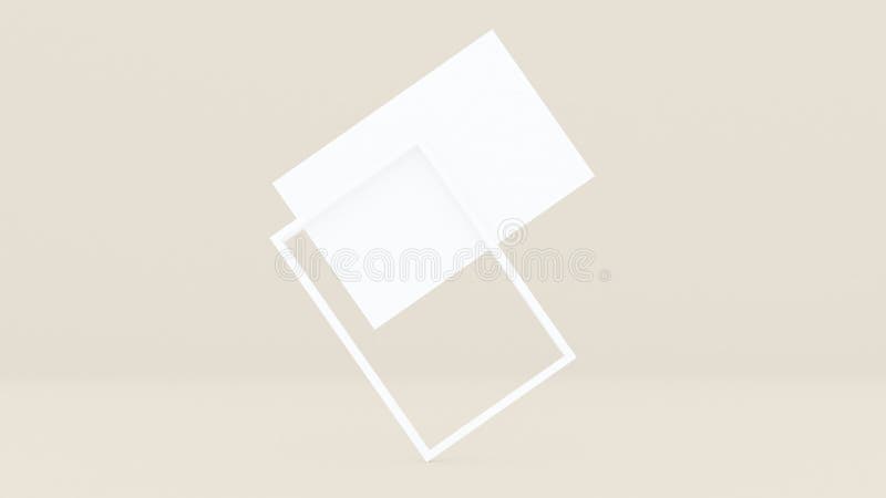 The White Rectangular Frame is Angled on a Cream Background. for ...