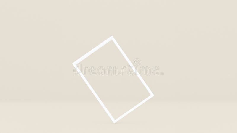 The White Rectangular Frame is Angled on a Cream Background. for ...