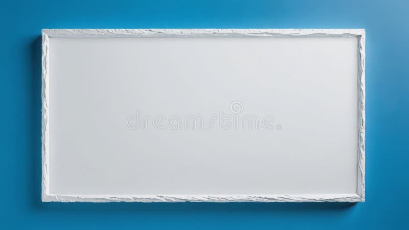 White Rectangular Frame on Blue Background, Simple and Modern Design ...