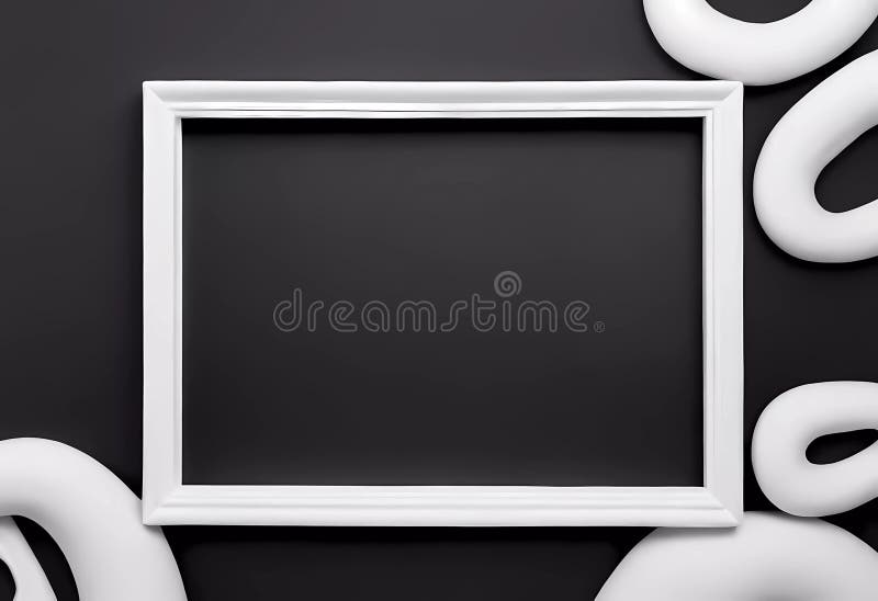 A White Rectangular Frame is Centered on a Black Background ...
