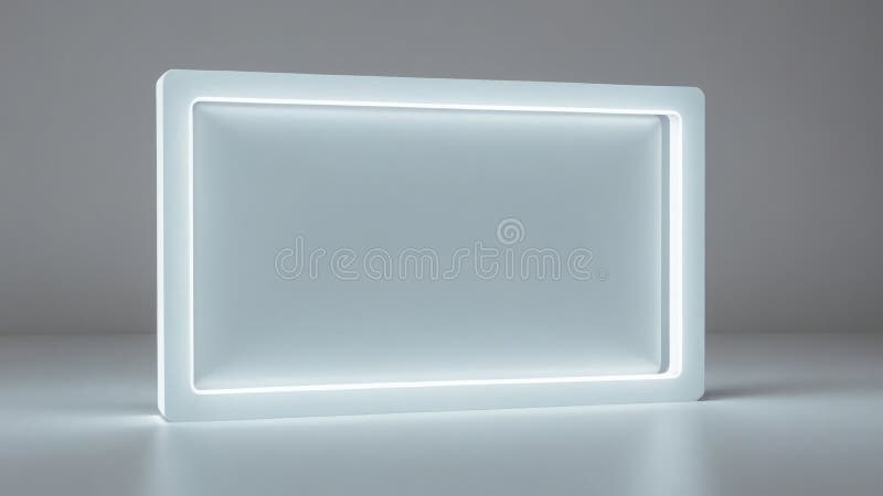 White Rectangular Frame with Subtle Glow, Representing Minimalist ...