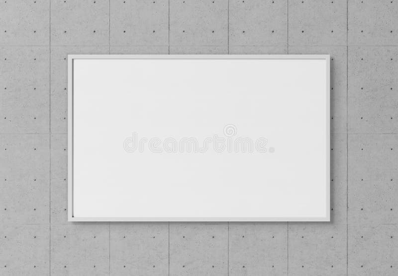 White Rectangular Horizontal Frame Hanging on a White Wall Mocku Stock ...