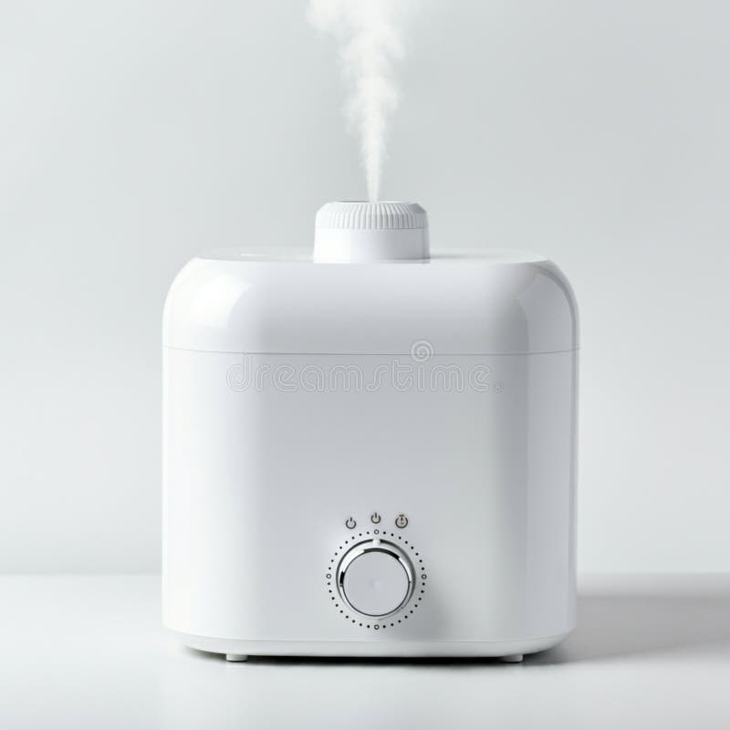 White, Rectangular Humidifier with Rounded Edges Sits on a Flat Surface ...
