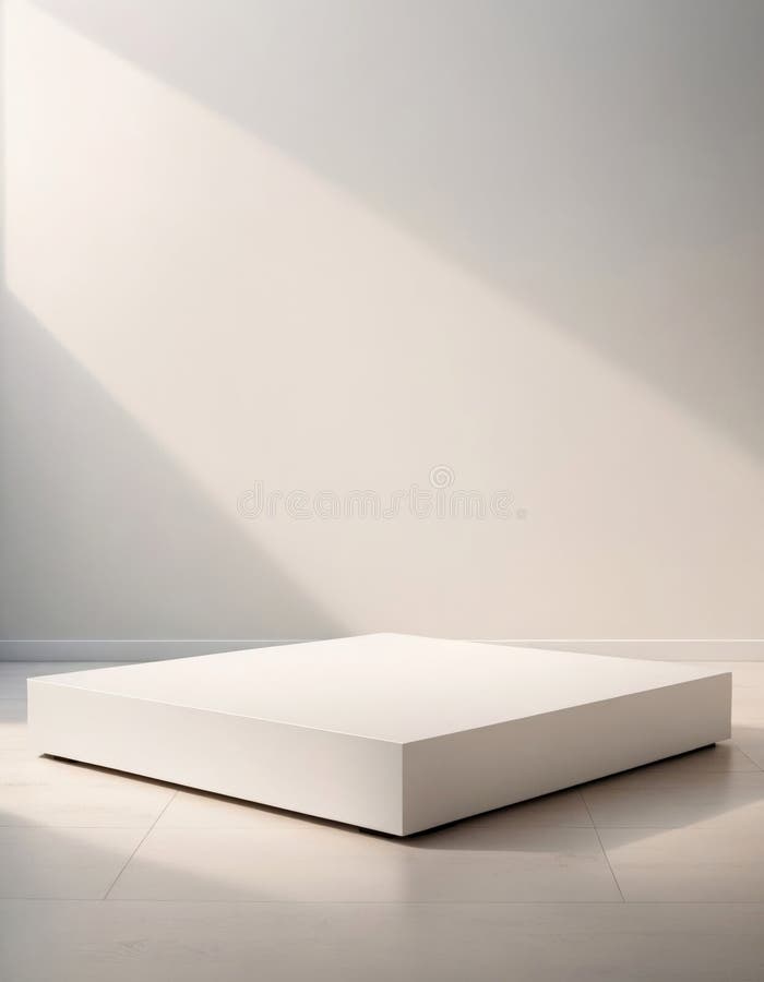 White Rectangular Low Pedestal for Product Display - on a Light ...