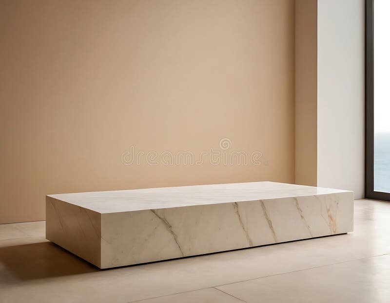 White Rectangular Marble Platform. Stock Illustration - Illustration of ...