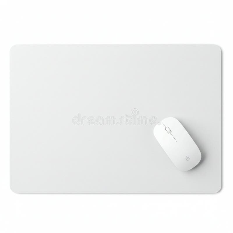 White, Rectangular Mouse Pad with Rounded Corners on a Plain Background ...
