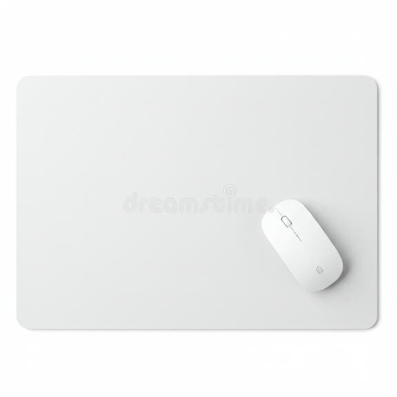 White, Rectangular Mouse Pad with Rounded Corners on a Plain Background ...
