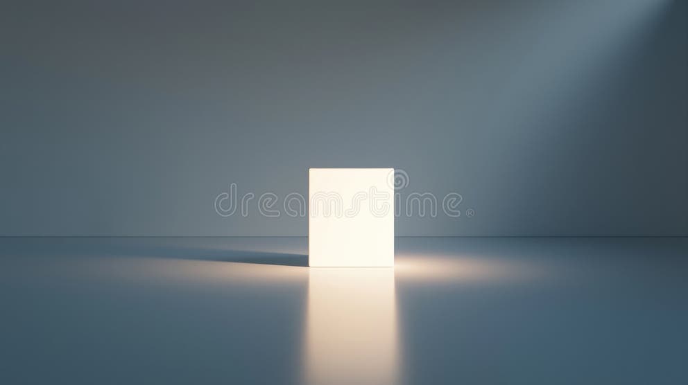 A White Rectangular Object Casting a Shadow on a Blue Floor. Stock ...