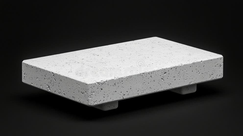 A White Rectangular Object with a Rough Texture and Four Small Feet ...