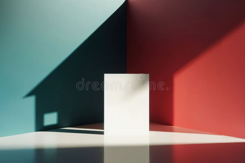White Rectangular Object Standing Upright, Casting House-shaped Shadow ...