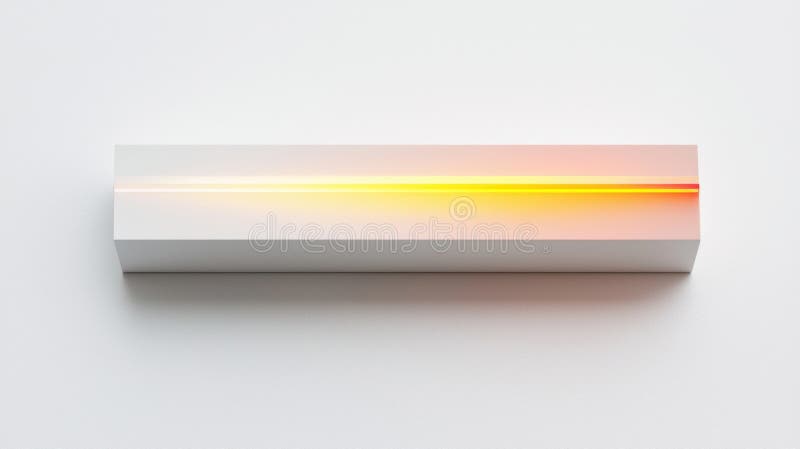 A White Rectangular Object with a Yellow and Red Light Strip on Top ...