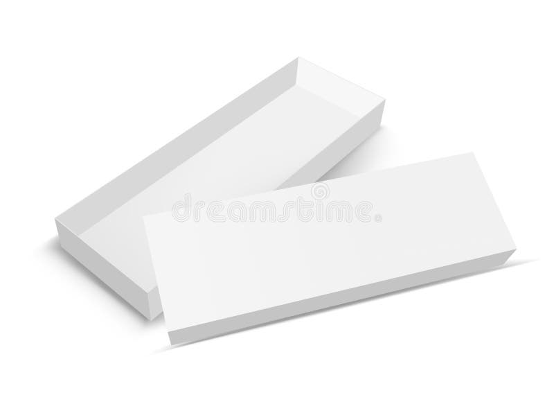 White Rectangular Package for Snacks, Food and Chocolate. Open Box ...