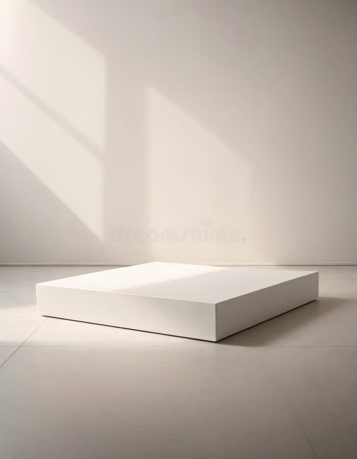 White Rectangular Pedestal for Product Display - Against a Wall ...