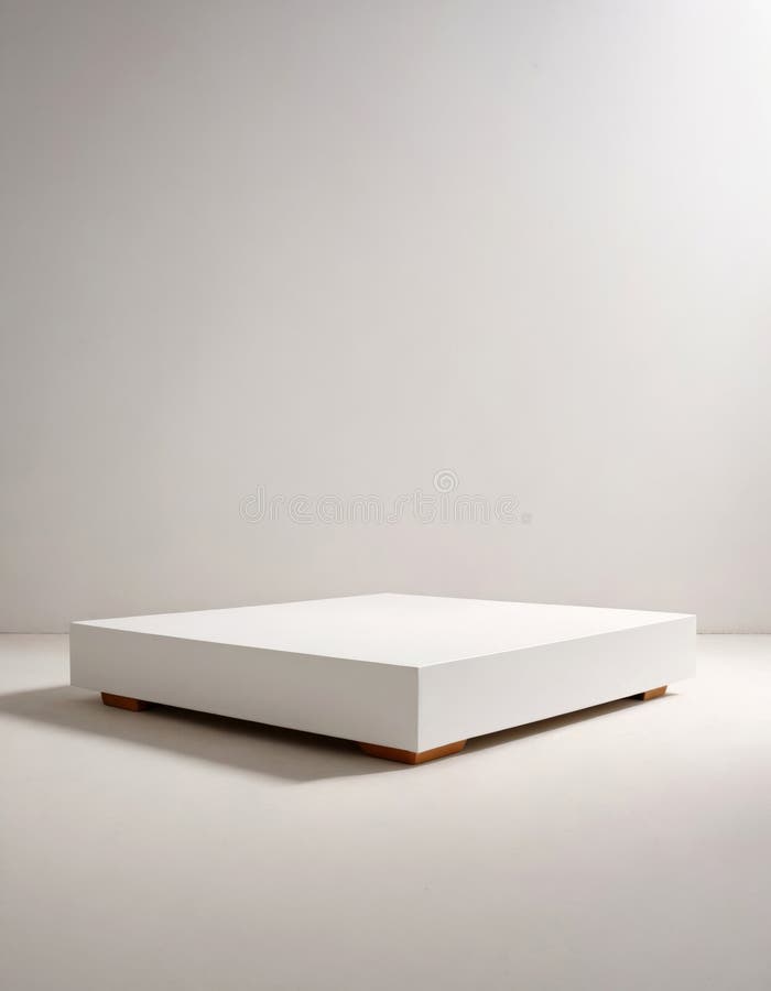 White Rectangular Pedestal for Product Display, in a Bright Room Stock ...
