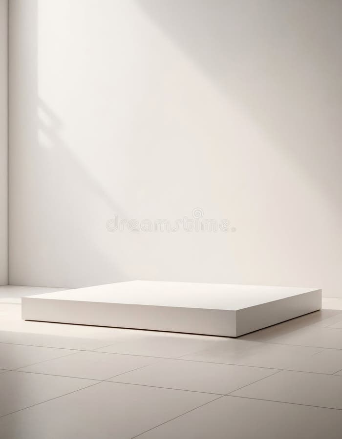 White Rectangular Pedestal for Product Display - on the Floor Stock ...