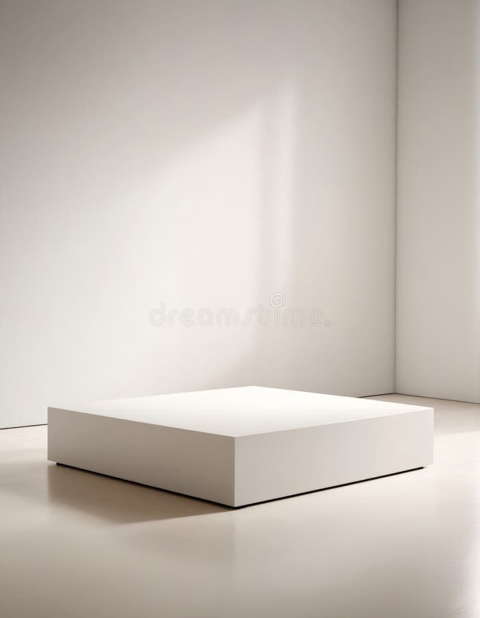 White Rectangular Pedestal for Product Display - on a Light Background ...