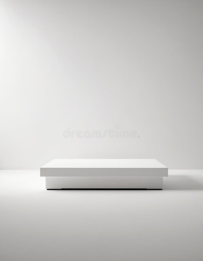 White Rectangular Pedestal for Product Display, on a Light Background ...