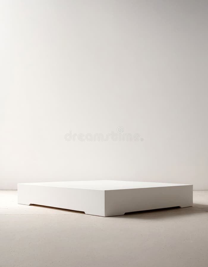 White Rectangular Pedestal for Product Display - on a Light-colored ...