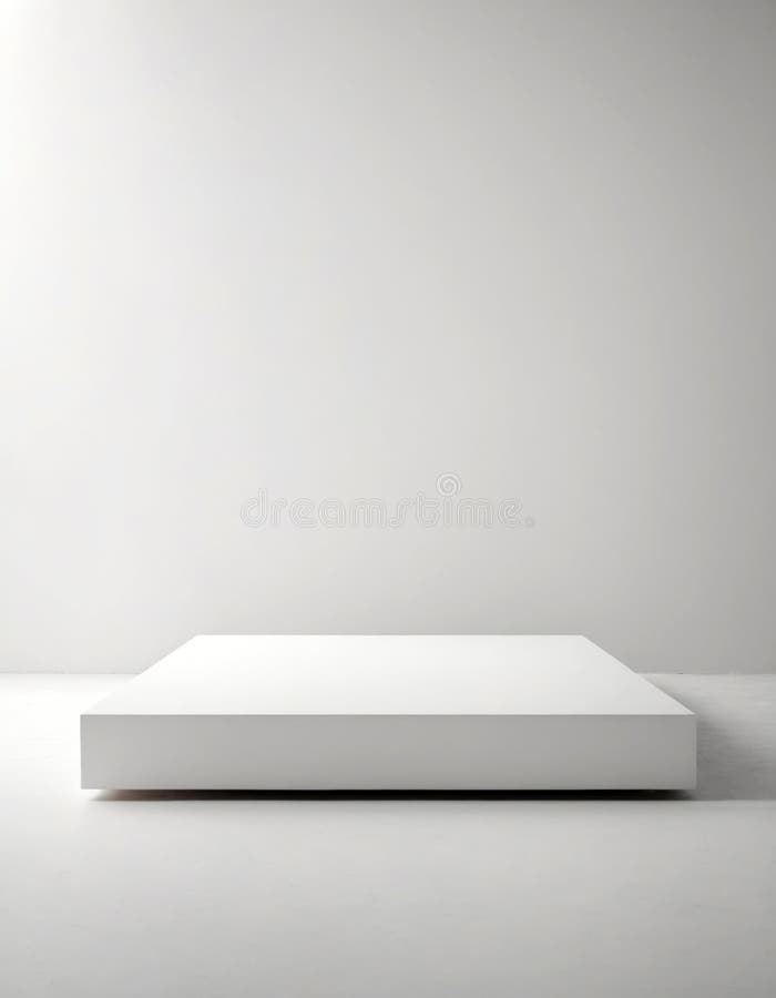 White Rectangular Pedestal for Product Display, on White Background ...