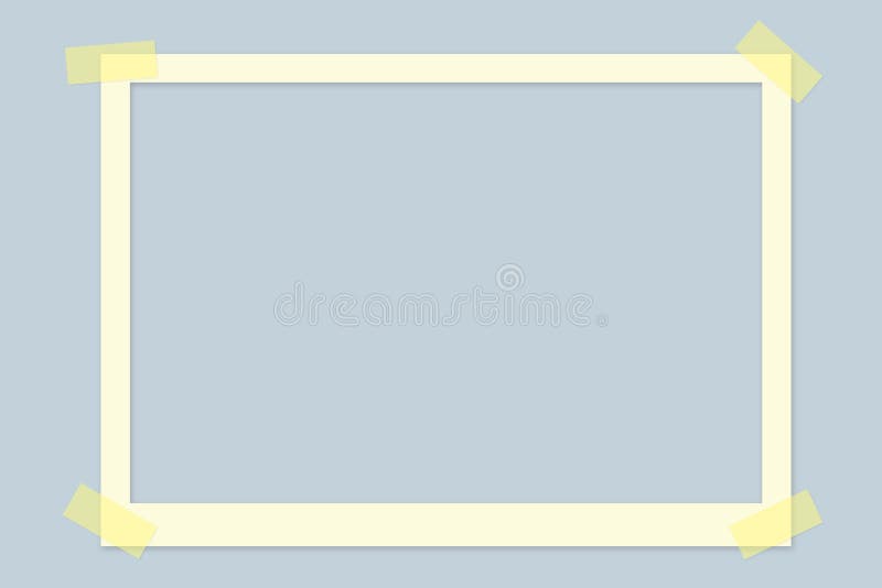 White Rectangular Photo Frame with Adhesive Tape Stock Vector ...