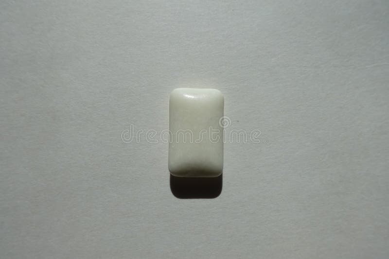 1 White Piece of Chewing Gum from Above Stock Photo - Image of objects ...