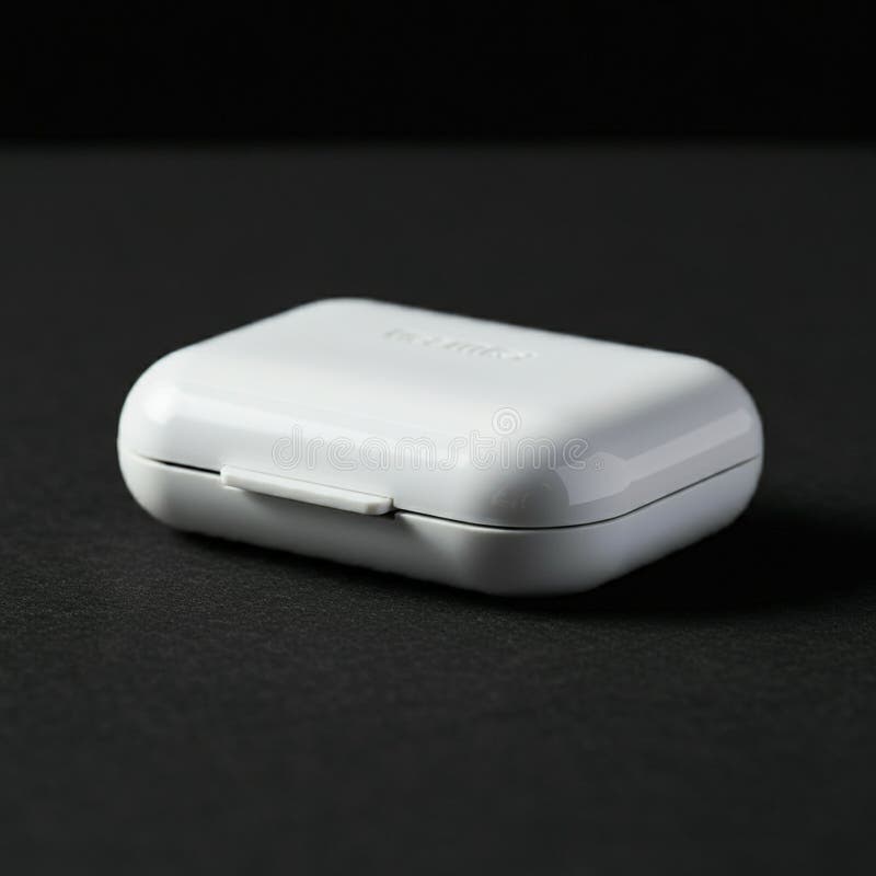 A White, Rectangular, Plastic Box with Rounded Edges and a Small Latch ...