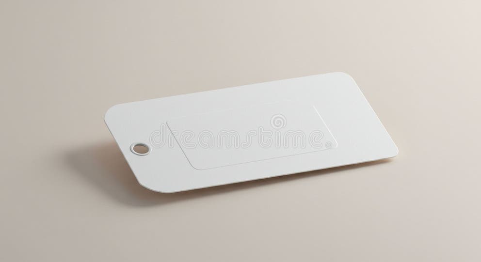 A White Rectangular Plastic Card with Rounded Corners and an Embedded, Raised Stock Illustration ...