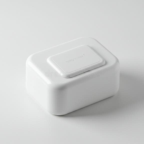 White Rectangular Plastic Container with Rounded Edges and a Hinged Lid ...