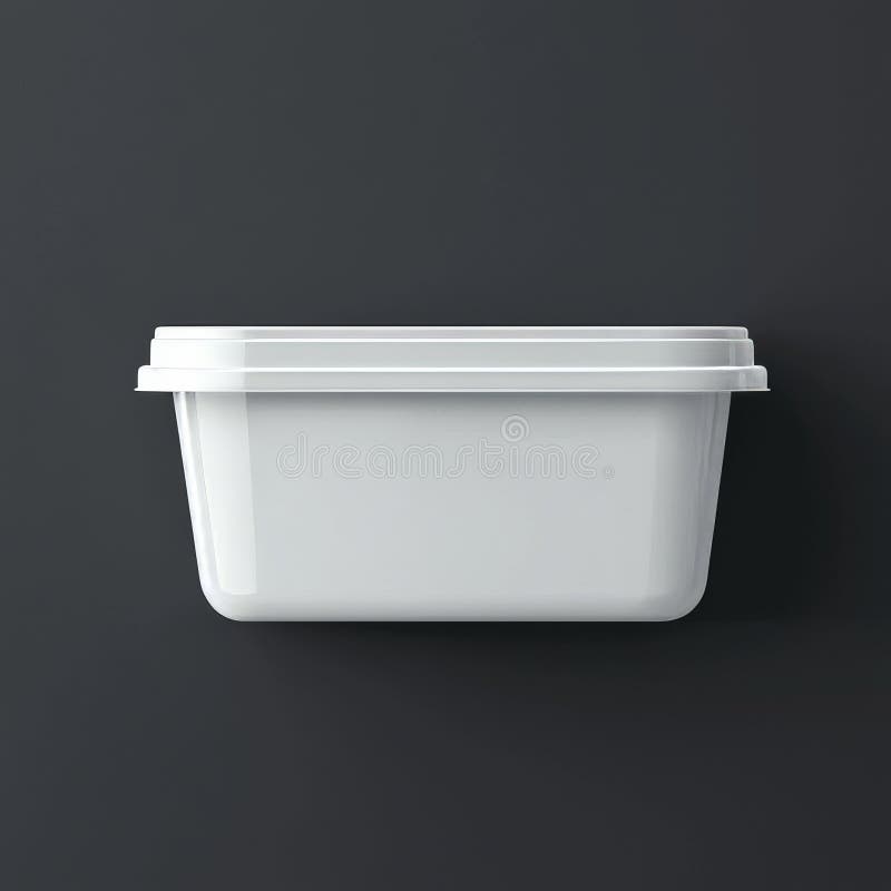 On this White Rectangular Plastic Food Container, There are Two Handles ...