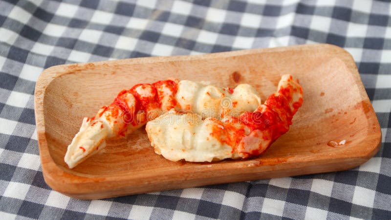 White Rectangular Plate Containing Various Types of Processed Fish ...