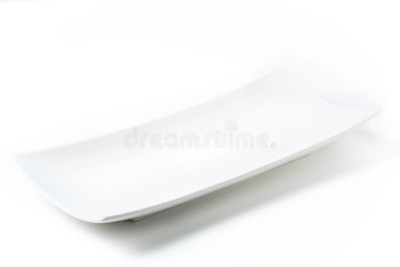 White Rectangular Ceramic Plate Picture. Image: 82963036